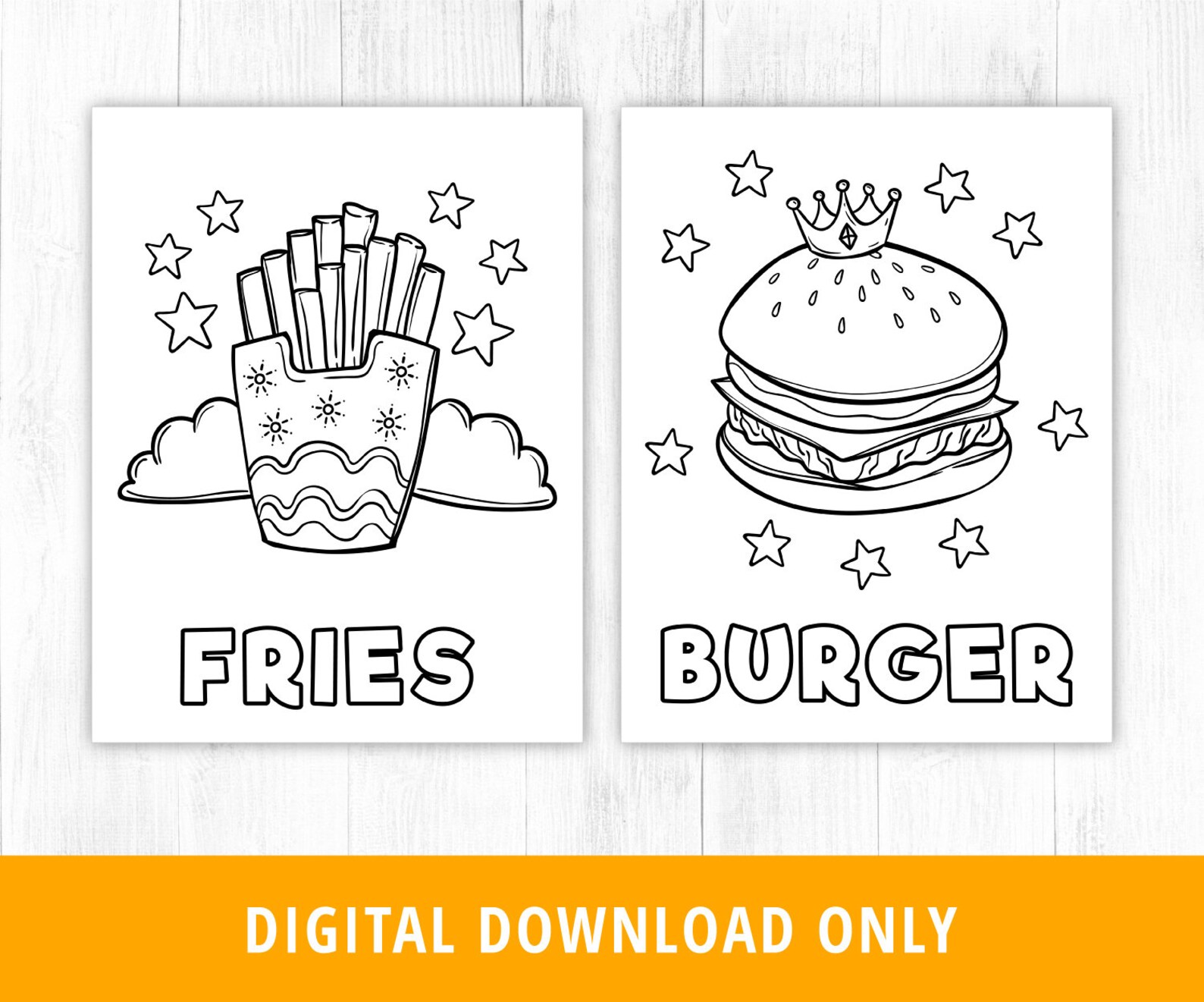 Fast Food Coloring Pages Food Coloring Pages Printable - Etsy