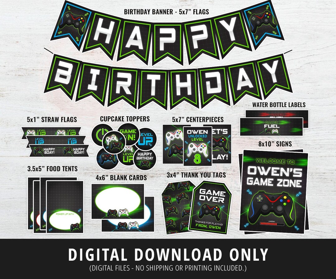 Video Game Party Decorations, Video Game Birthday Party Decor, Game ...