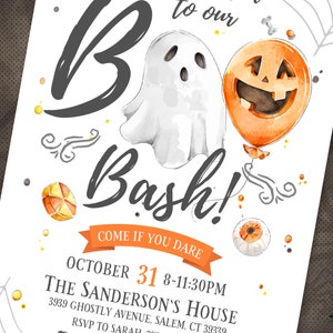Boo Bash Invitation Halloween Party Invitation Halloween - Etsy