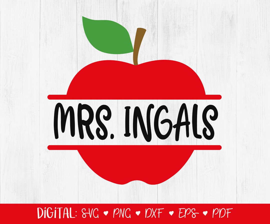 Apple Name Frame SVG, Apple Monogram Frame Svg, Apple Svg, Teacher Svg ...