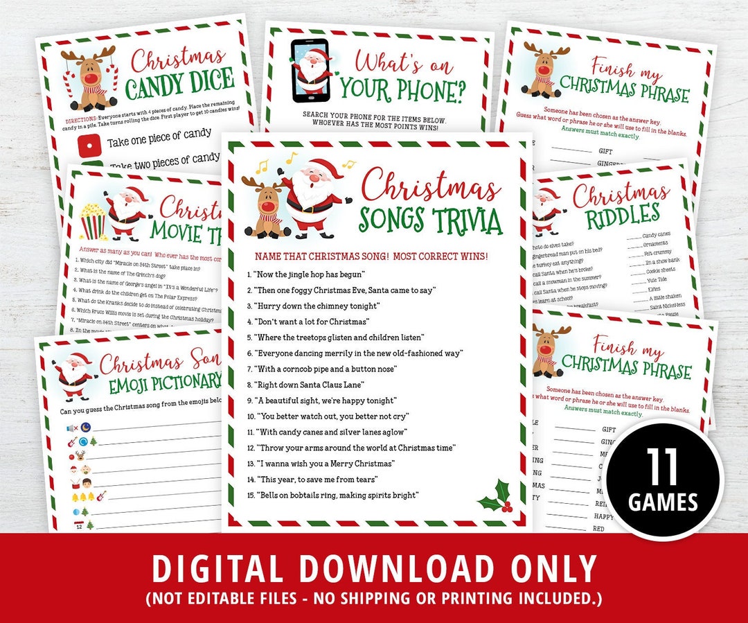 Christmas Games Bundle Printable, Christmas Activities, Christmas Party ...