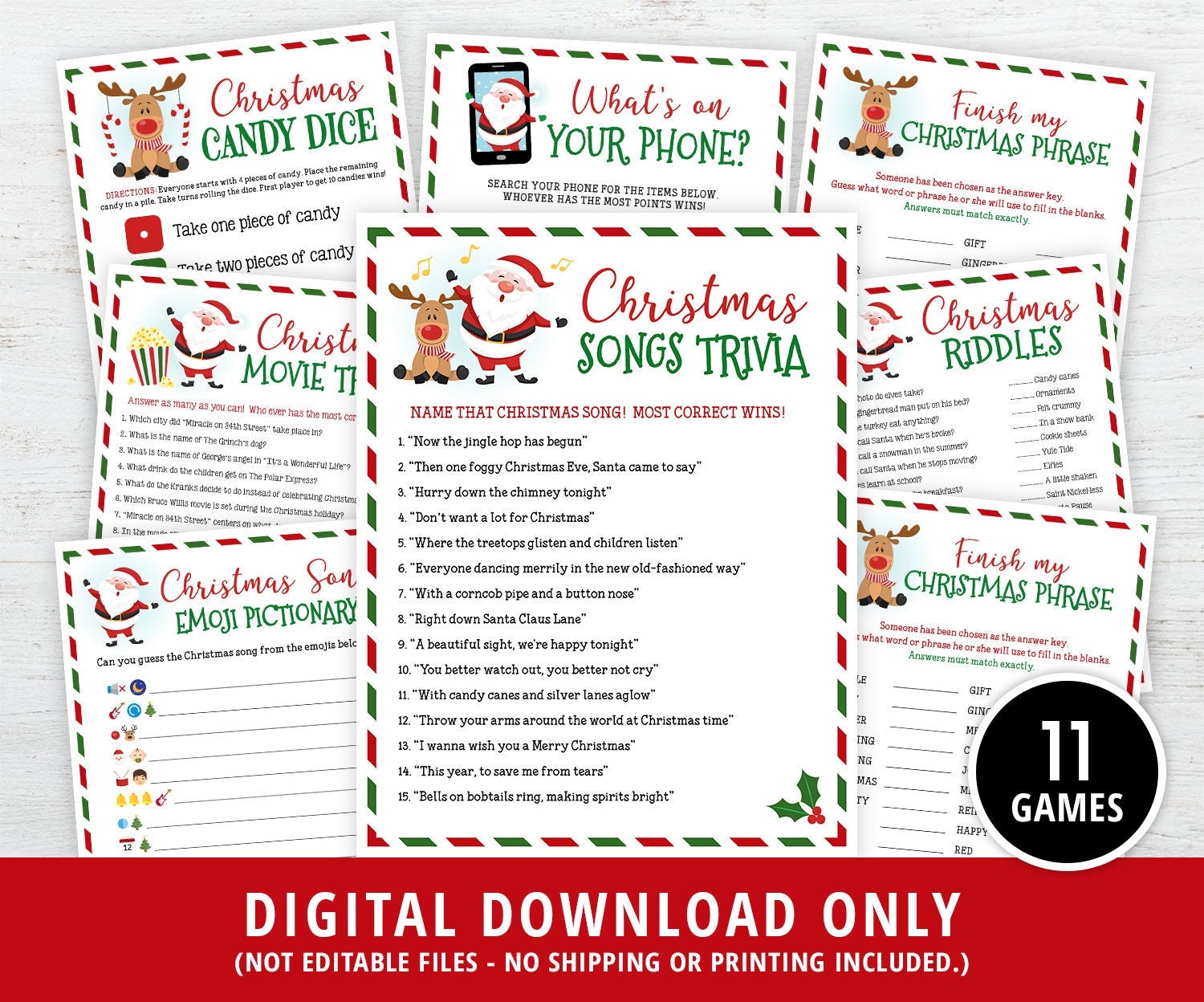 Christmas Games Bundle Printable Christmas Activities - Etsy