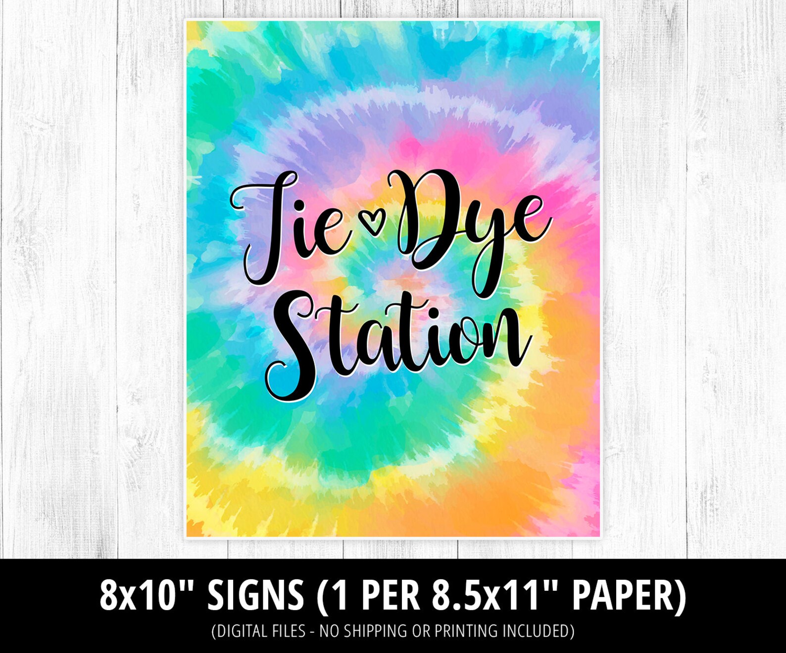 Tie Dye Birthday Party Signs, Tie Dye Welcome Sign, Rainbow Tie Dye ...