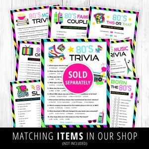 80s Trivia Games Printable, 80s Trivia Game, 80s Movie Trivia, 80s ...