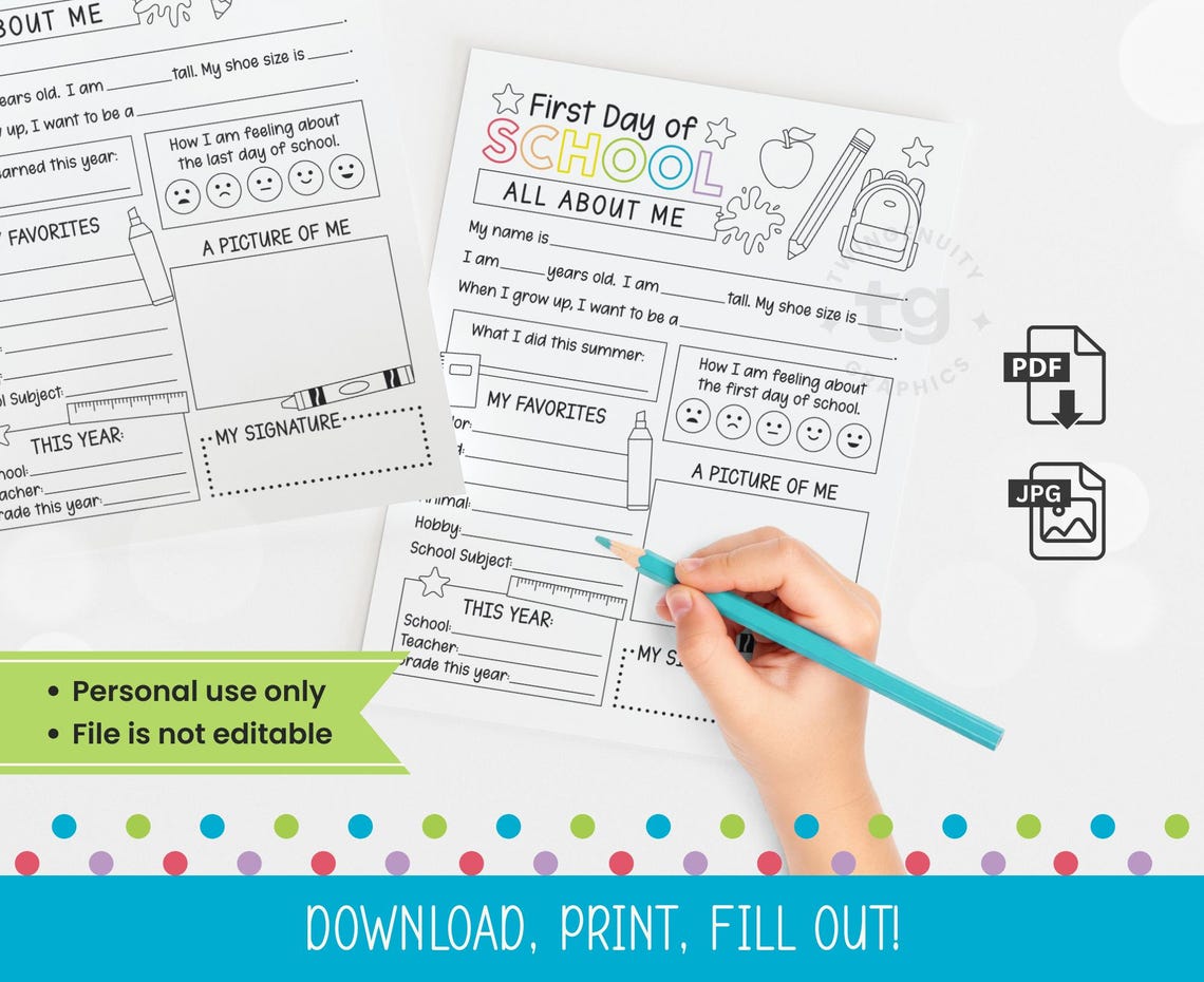 First Day Back to School Printable, Coloring First Day of School ...
