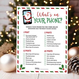 Christmas What's on Your Phone Game Printable, Fun Christmas Games ...