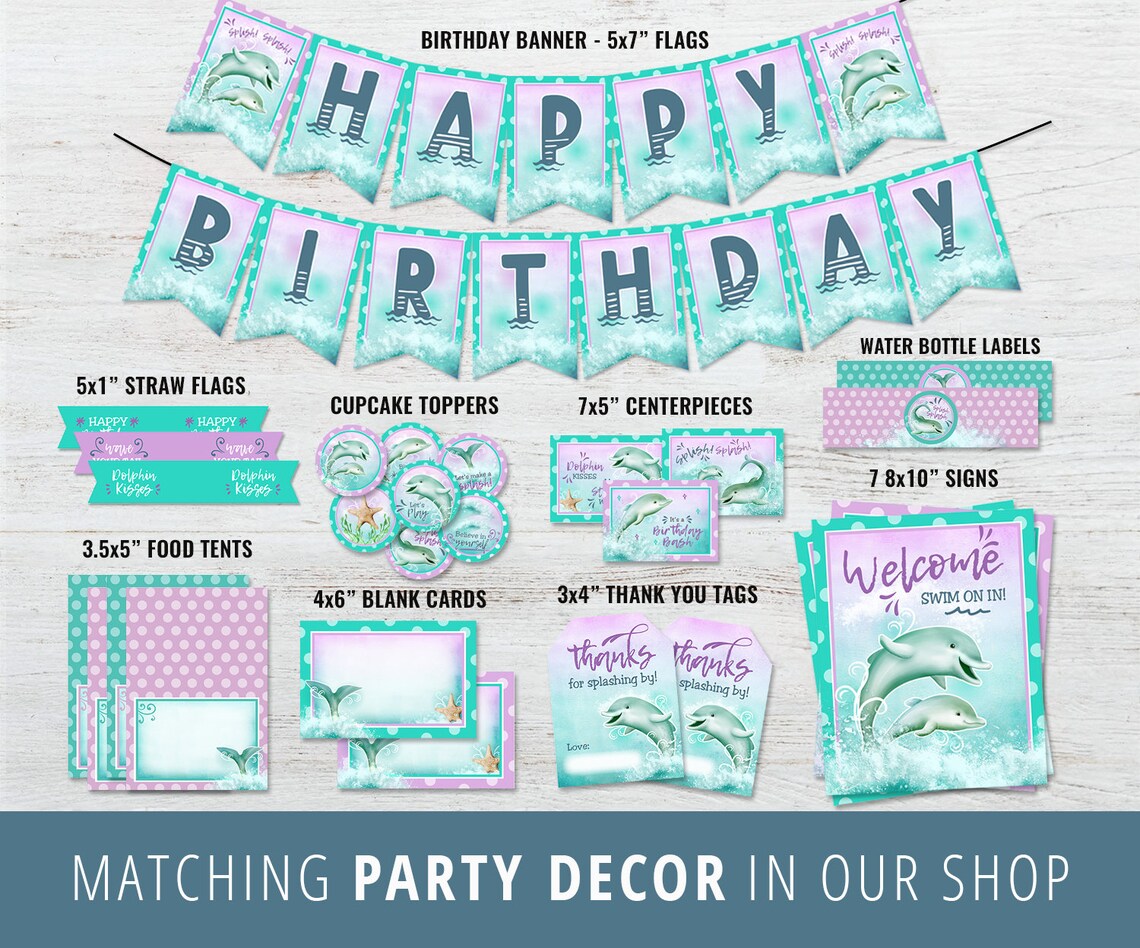 Dolphin Invitation, Dolphin Birthday Invitation, Dolphin Invitation ...