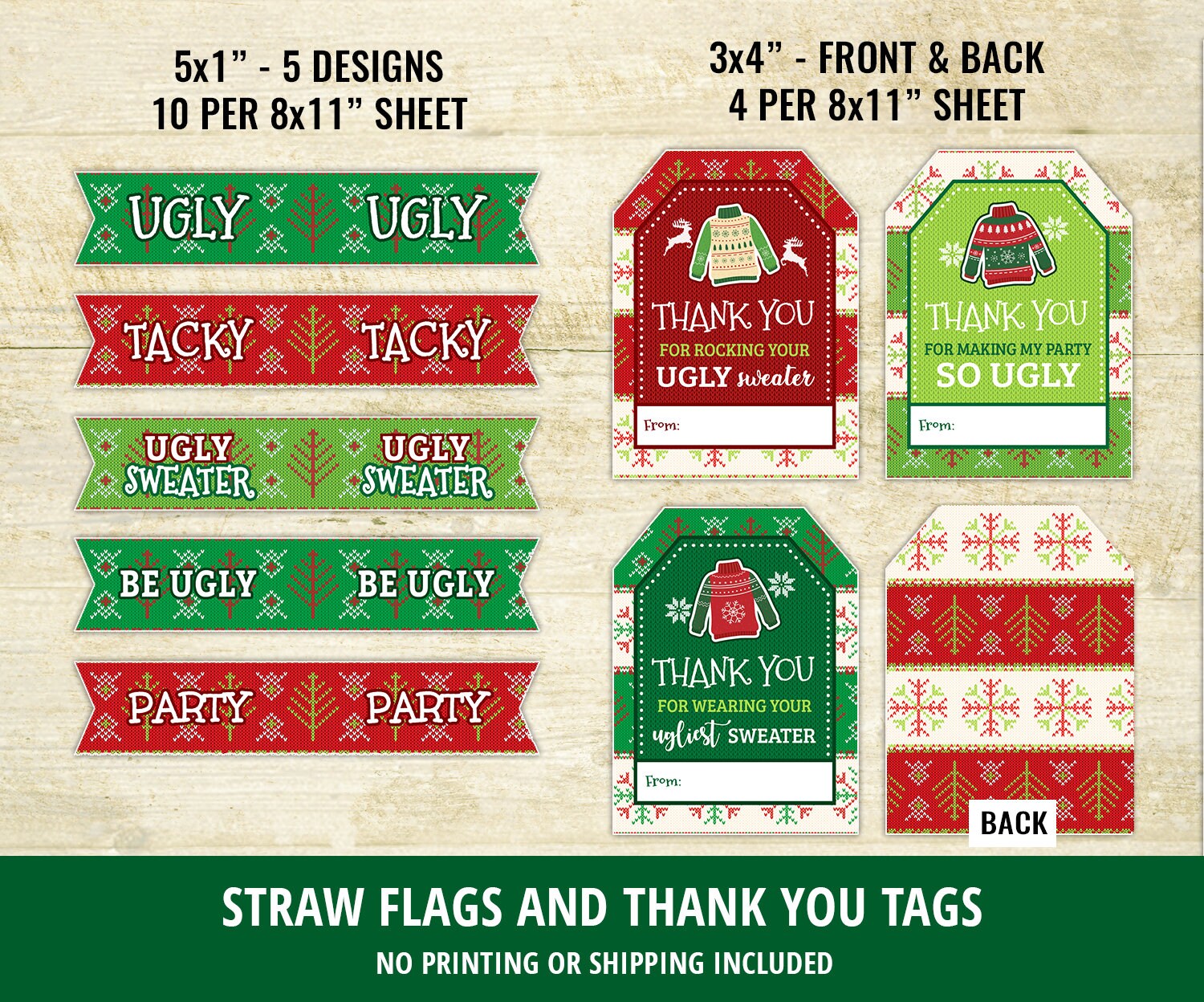 Ugly Sweater Party Decor Bundle Printable, Ugly Sweater Decorations ...