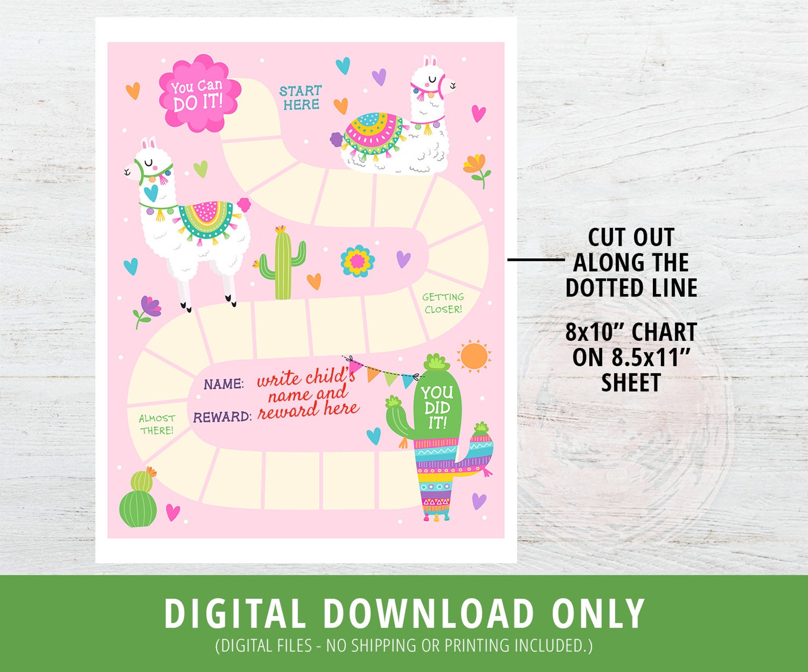 Printable Llama Reward Chart Llama Reward Chart Kids Llama | Etsy