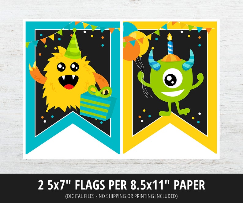 Little Monster Birthday Banner Monster Party Decoration 1st | Etsy