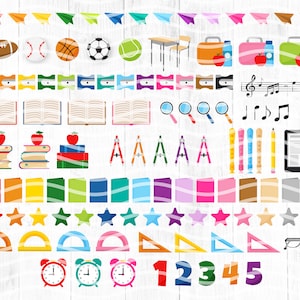 School Clipart Set, School Supplies Clipart Set, Art Supplies Clipart ...