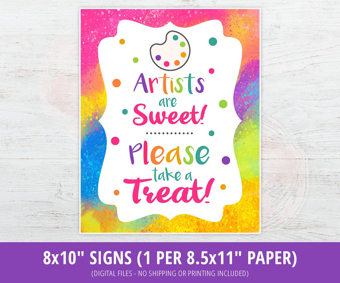 Art Painting Party Signs Paint Signs Art Welcome Sign Art - Etsy