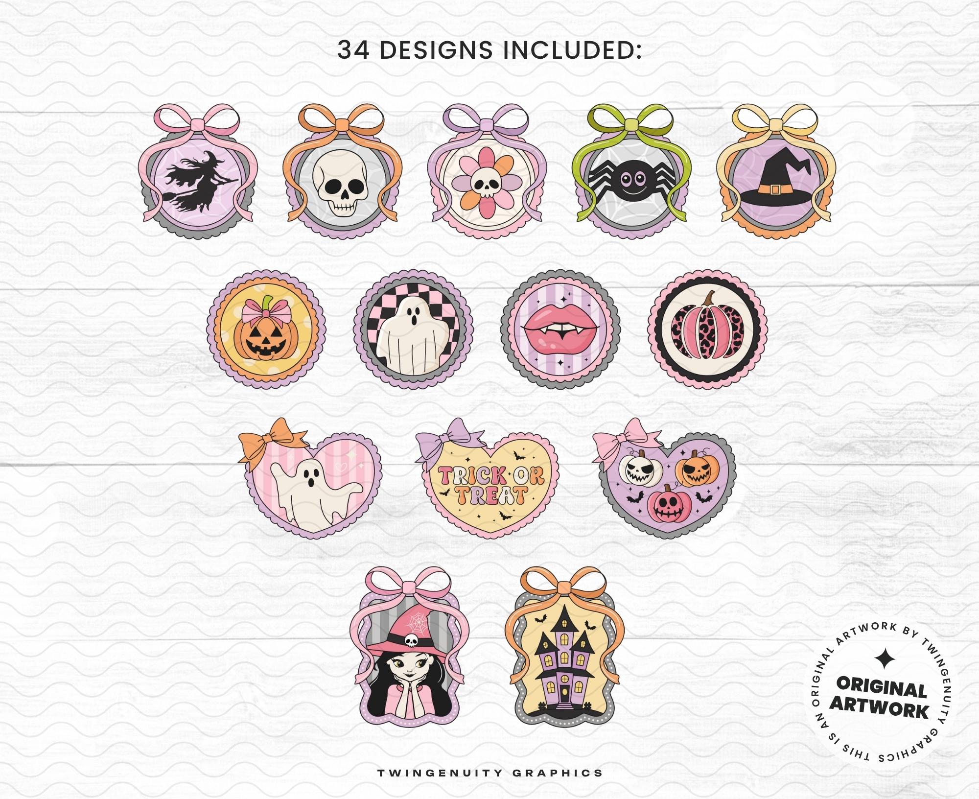 Halloween Frames Clipart, Ghost Frame Portraits Clipart, Spooky Pink ...