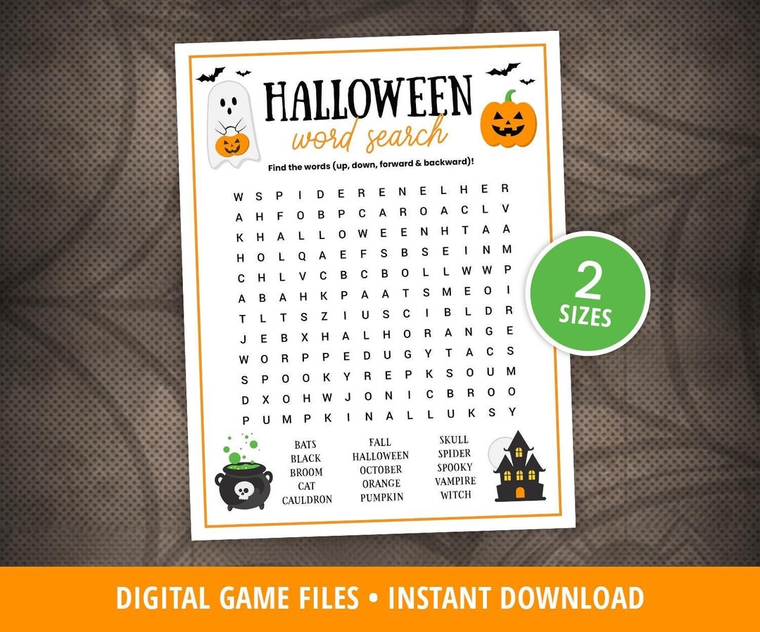 Halloween Word Search Printable, Halloween Printable Games, Halloween ...