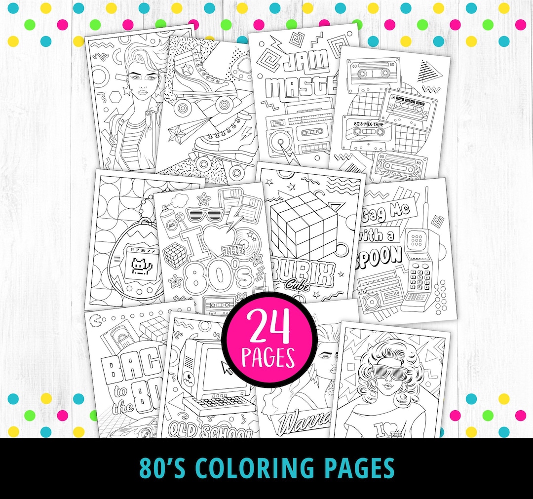 80s Coloring Pages Printable, Back to the 80s, Nostalgia Coloring Page ...