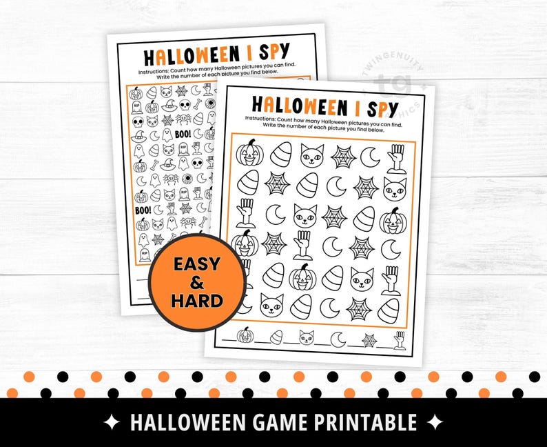 Halloween I Spy Game Printable for Kids, Halloween Classroom Activity ...