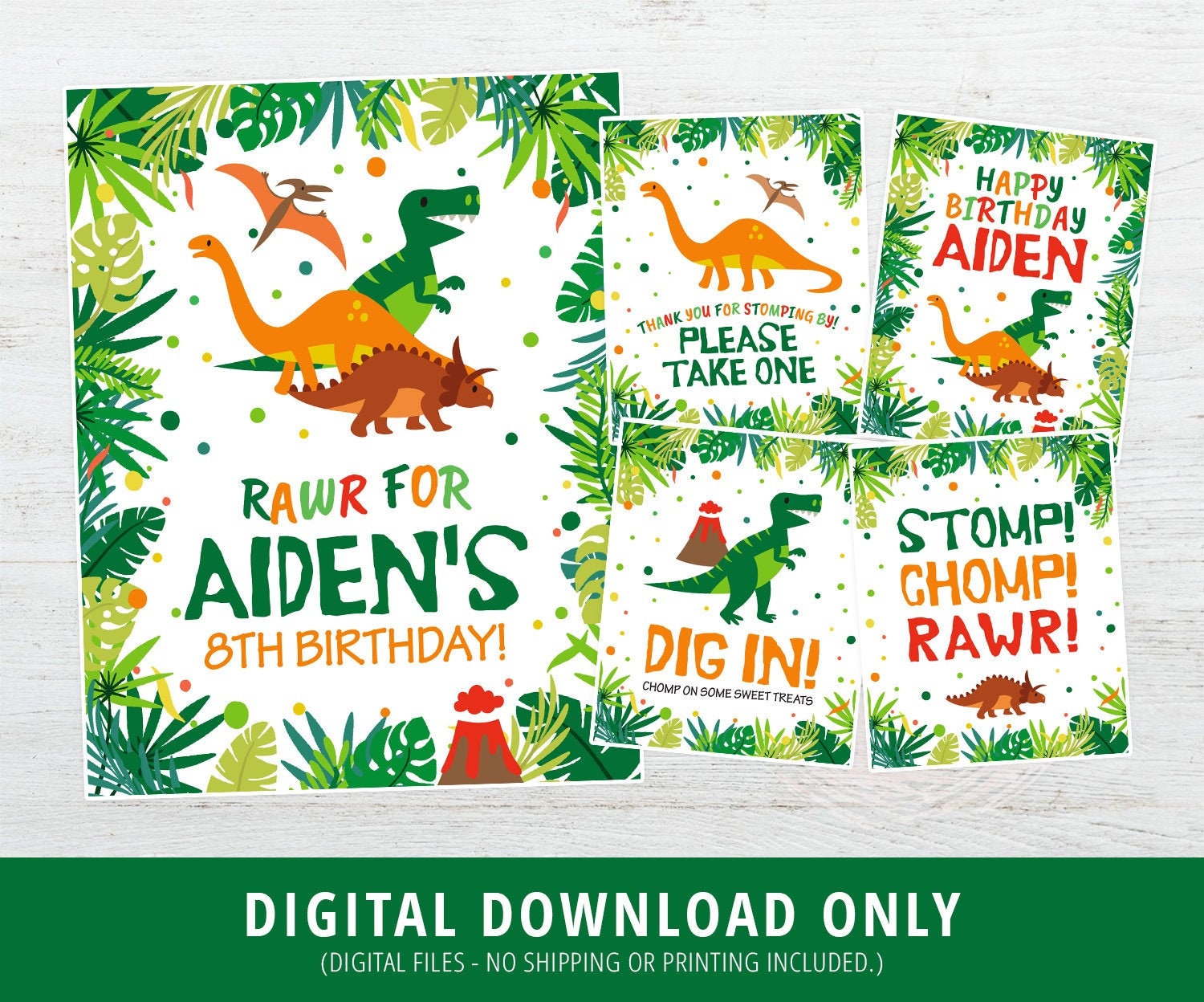 Dinosaur Party Signs Dinosaur Birthday Decorations Welcome - Etsy