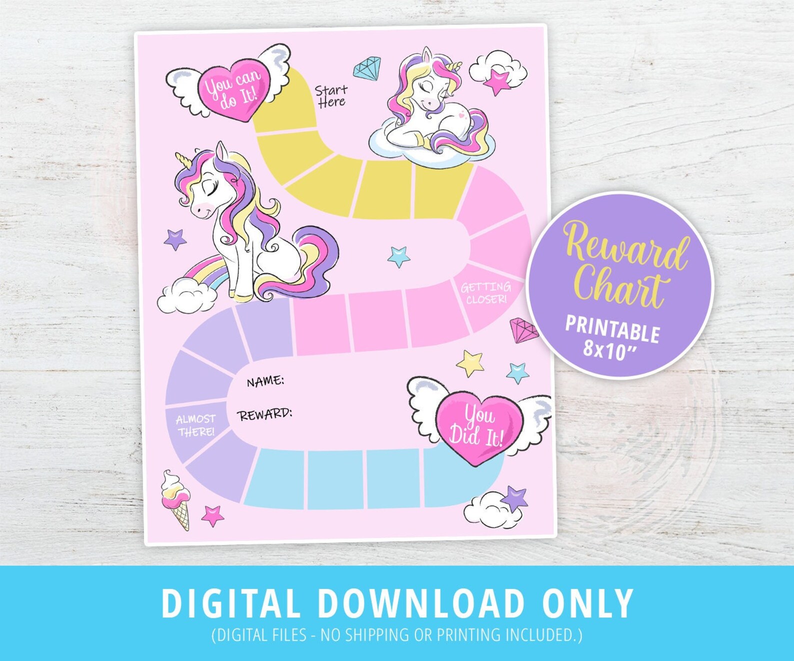Printable Unicorn Reward Chart Unicorn Reward Chart Kids - Etsy