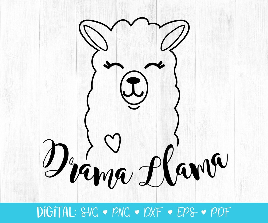 Drama Llama SVG, Drama Llama Clipart, Llama Face Svg, Llama SVG, Dxf ...