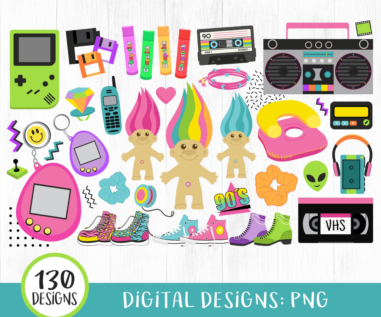 90's Clipart 90s Clipart Bundle 1990 90s Party Retro - Etsy