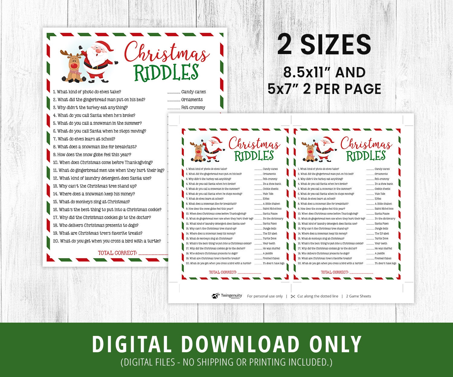 Christmas Riddles Game Printable, Christmas Party Game Kids, Christmas ...