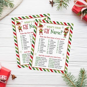 What's Your Elf Name Game Sign, Christmas Elf Name Game, Christmas ...