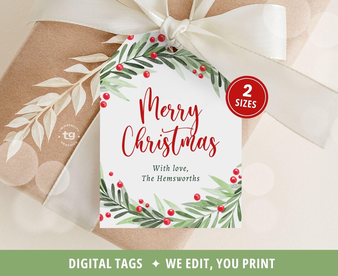 Merry Christmas Gift Tag Printable, Christmas Thank You Tag, Christmas ...