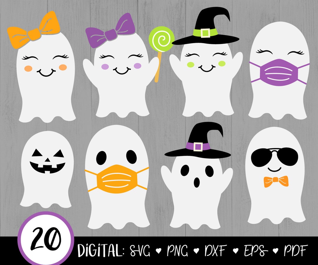 Ghost SVG, Cute Ghost Clipart, Ghost Mask SVG, Spooky Svg, Cool Ghost ...