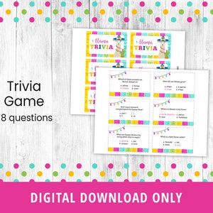 Llama Game Printable Bundle, Llama Activity Pack for Kids Birthday ...