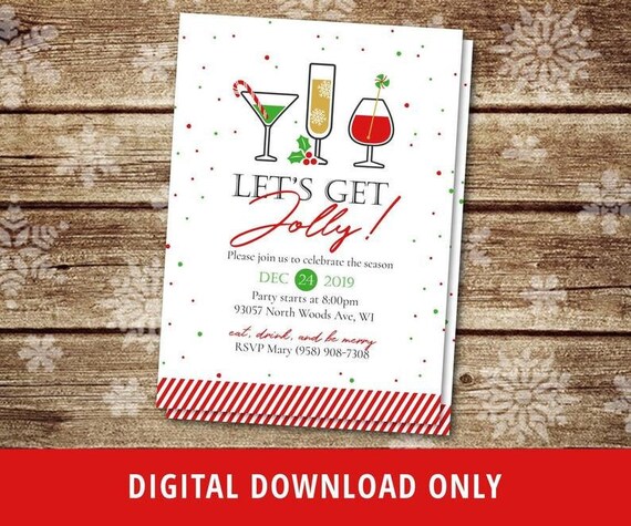 Christmas cocktail party invitation Holiday Drink Party | Etsy