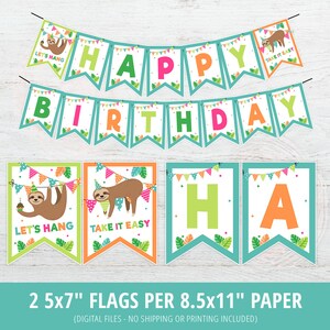 Sloth Birthday Decorations, Sloth Party Package, Sloth Theme, Sloth ...