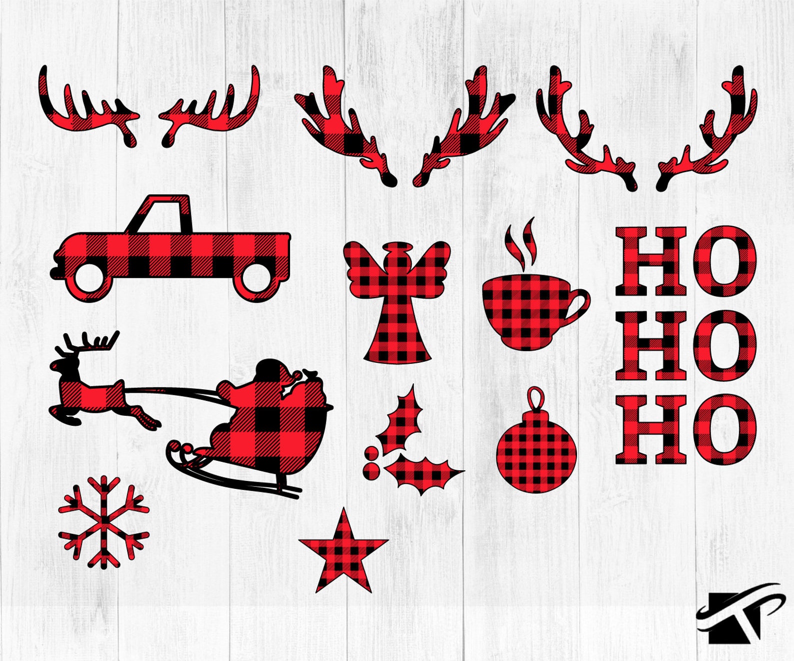 Buffalo Plaid Clipart, Christmas Lumberjack Clipart, Christmas Buffalo ...