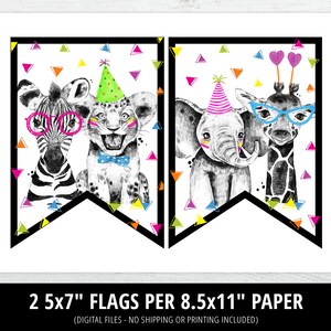 Party Animals Party Banner, Party Animals Birthday Banner, Printable ...