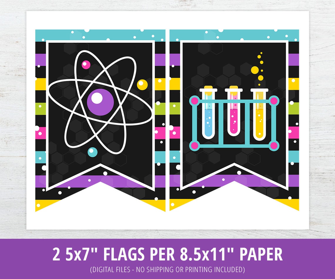 Science Birthday Banner Science Party Banner Science | Etsy