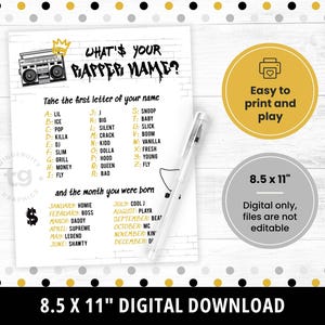 What's Your Rapper Name Sign, Rapper Party Sign, Rapper Hip Hop ...