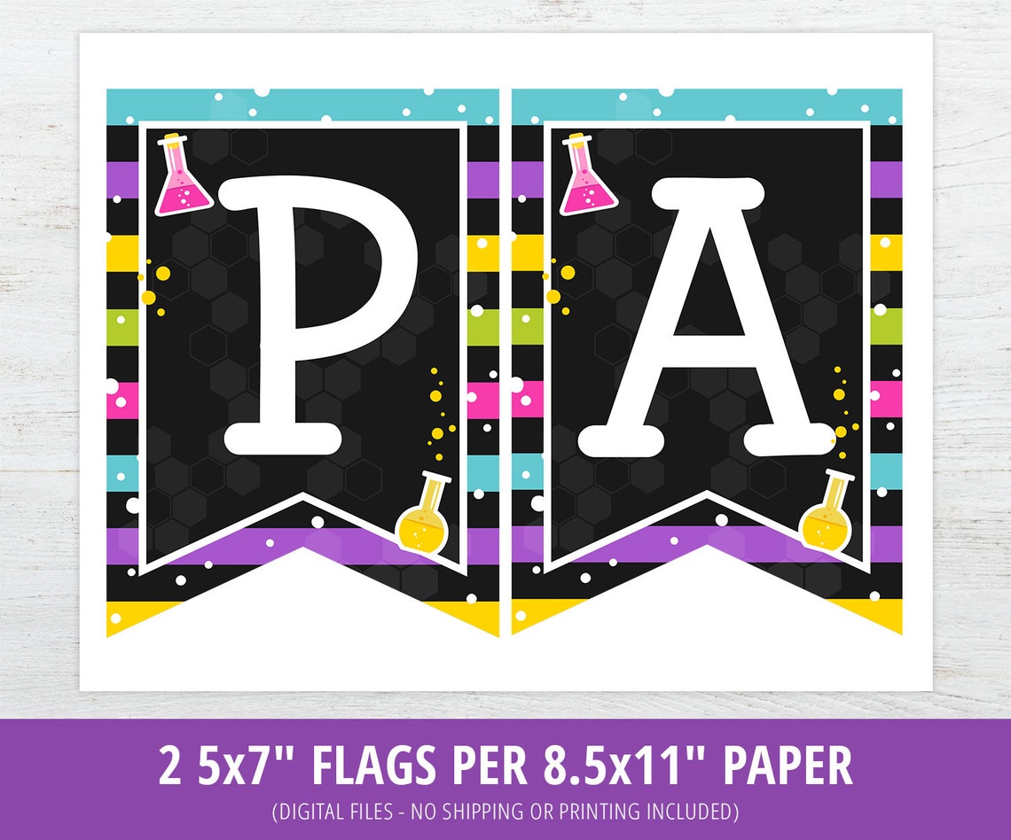 Science Birthday Banner Science Party Banner Science | Etsy