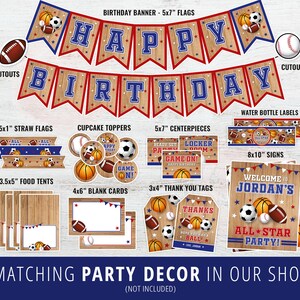 Sports Cupcake Toppers, All Star Cupcake Toppers, Sports Birthday Decor ...