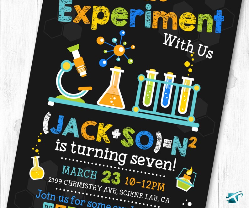 Boy Science Birthday Invitation Science Party Invite Boy - Etsy