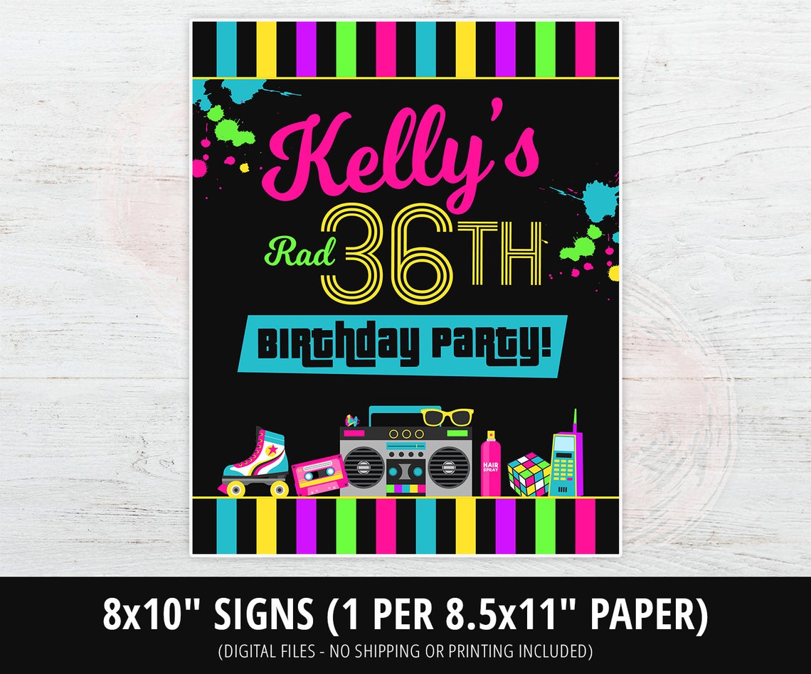 80s Party Signs 80s Birthday Signs 80s Party Decor 80s - Etsy UK