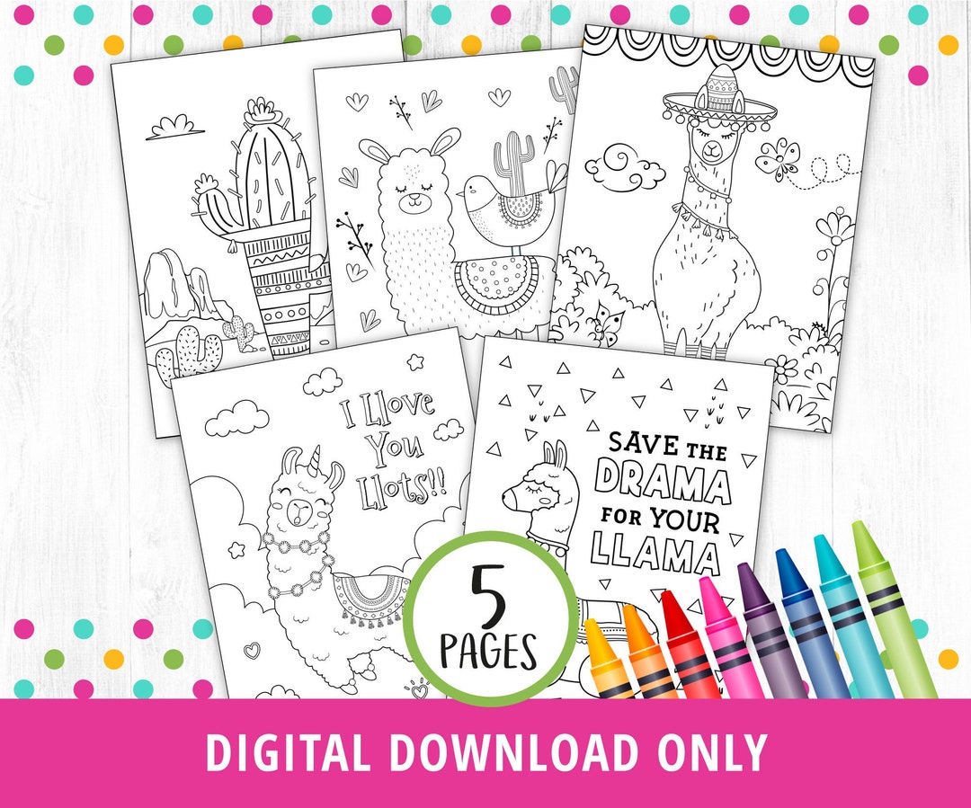 Llama Coloring Pages, Fiesta Llama Printables, Llama Games, Llama ...