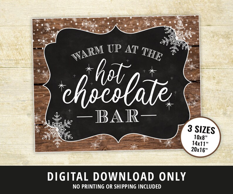 Hot Chocolate Bar Sign Wood Hot Chocolate Bar Sign Hot - Etsy