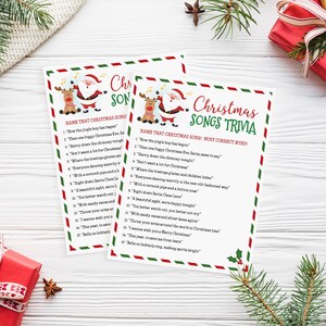Christmas Song Trivia Game Printable, Christmas Music Trivia Game ...