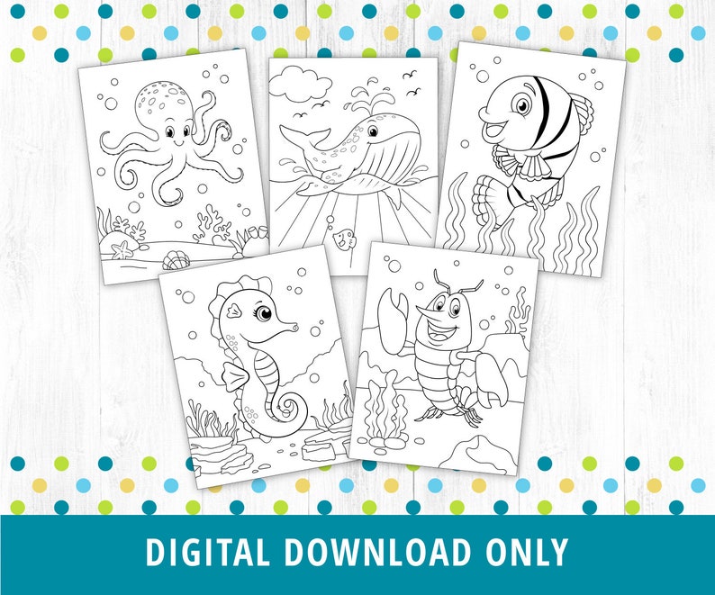 Under the Sea Coloring Pages Printable Ocean Coloring Pages - Etsy