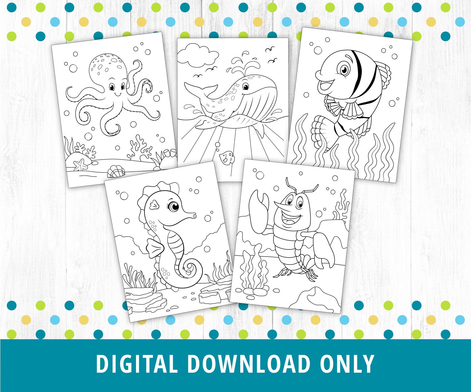 Under the Sea Coloring Pages Printable Ocean Coloring Pages - Etsy ...
