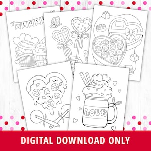 Valentine's Day Coloring Pages, Valentine's Day Printable, Valentine ...