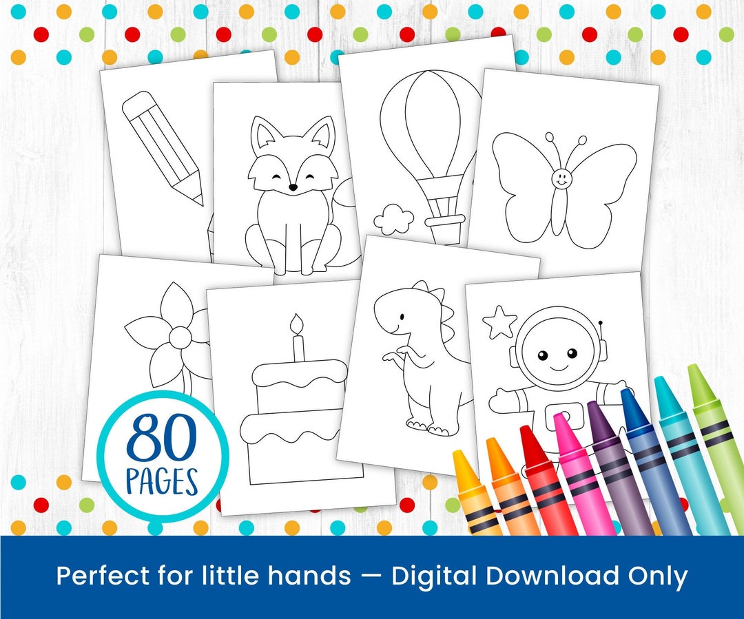 80 Easy Coloring Pages for Kids Toddlers Preschoolers, Kid Activities ...