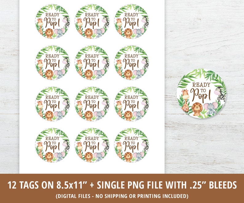 Safari Ready to Pop Stickers Safari Popcorn Labels Safari - Etsy