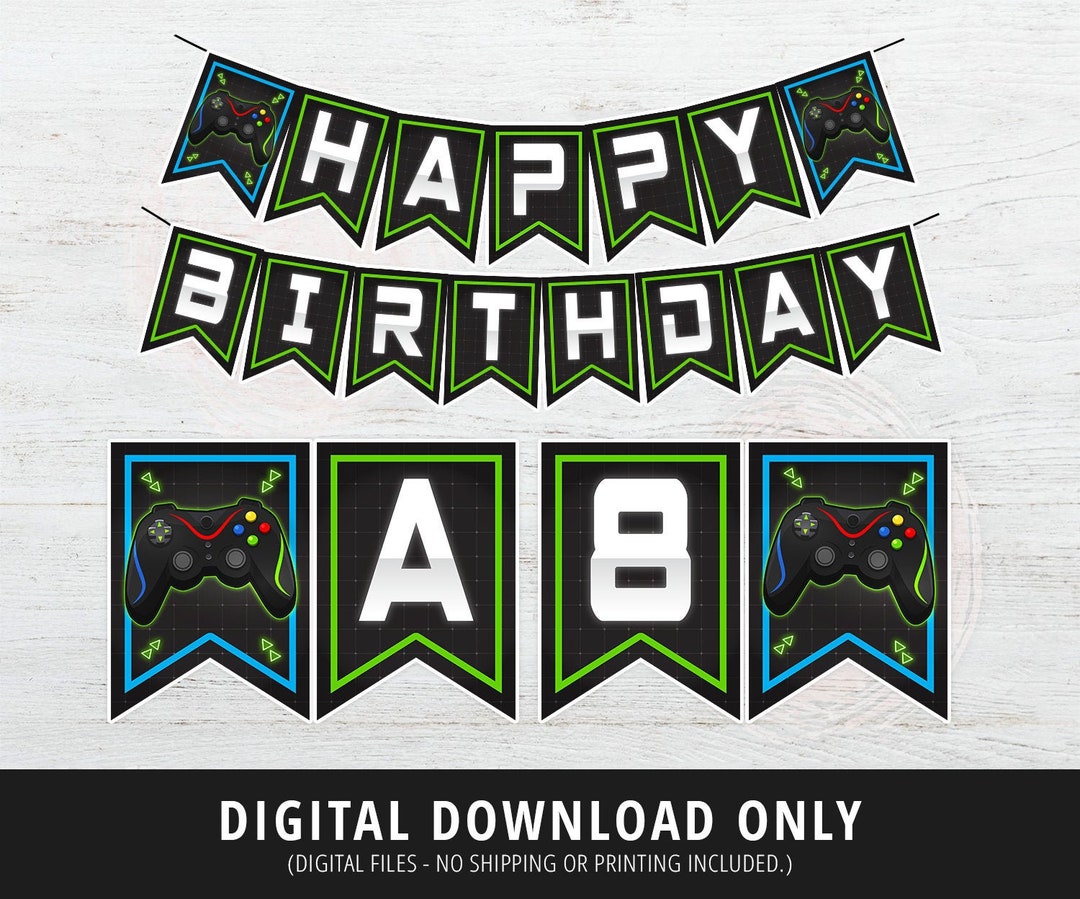 Video Game Banner, Video Game Birthday Banner, Party Banner, Video Game ...