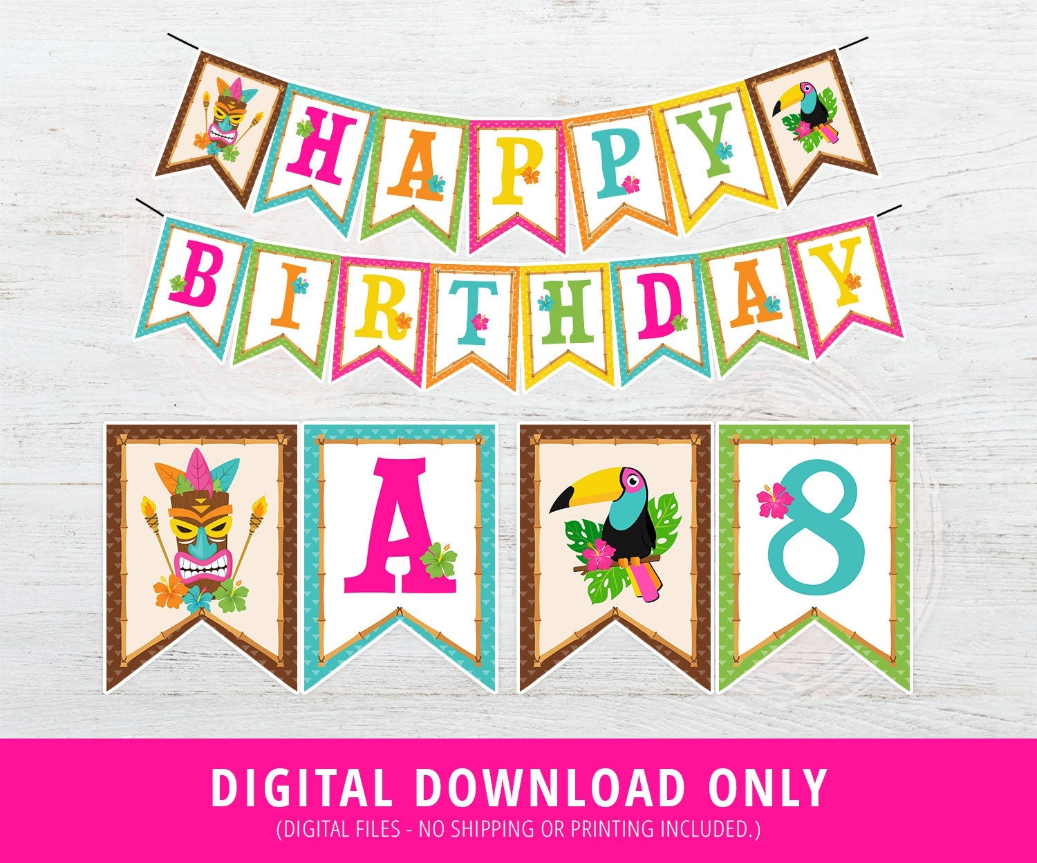 Luau Banner Luau Party Banner Hawaiian Bunting Banner Luau - Etsy