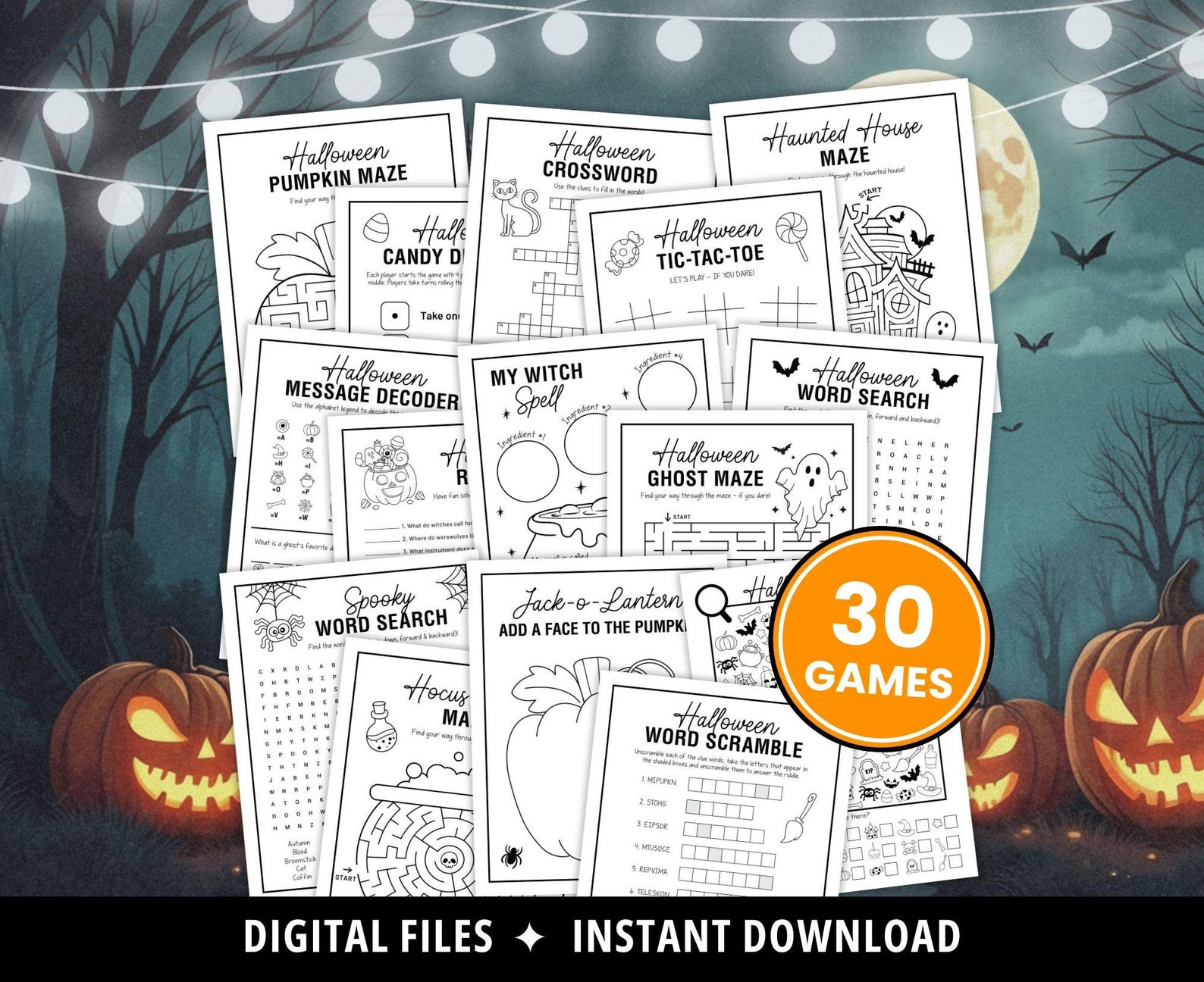 Printable Kids Halloween Activities, Halloween Party Games Kids ...